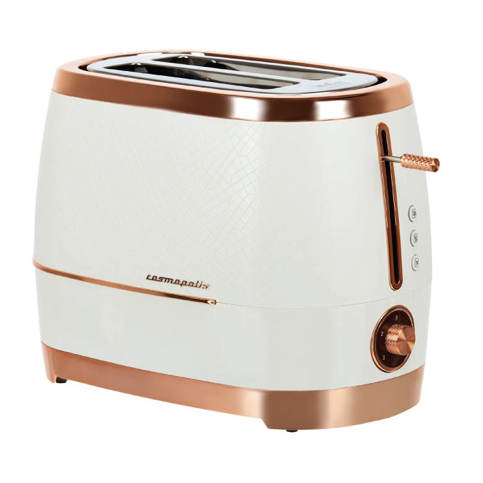 Beko Cosmopolis TAM8202W 2 Slice Toaster – White / Rose Gold – Southgate